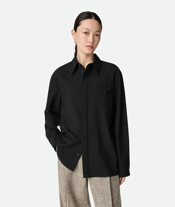 Bottega Veneta Fine Wool Shirt - Black