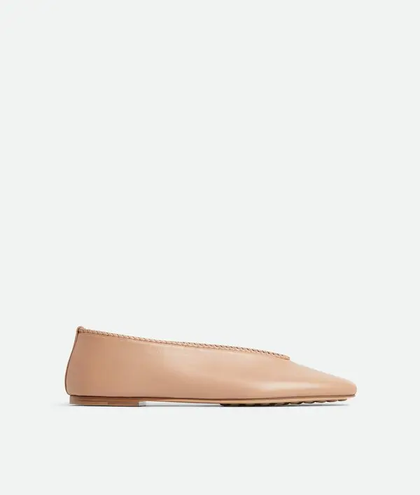 Bottega Veneta Leather Ballerina With Coaxial Detailing
