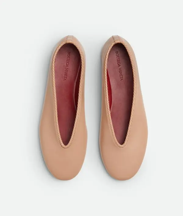 Bottega Veneta Leather Ballerina With Coaxial Detailing