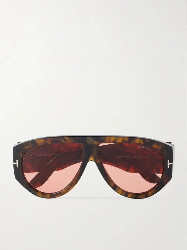 TOM FORD Bronson Aviator-style Tortoiseshell Sunglasses - Brown