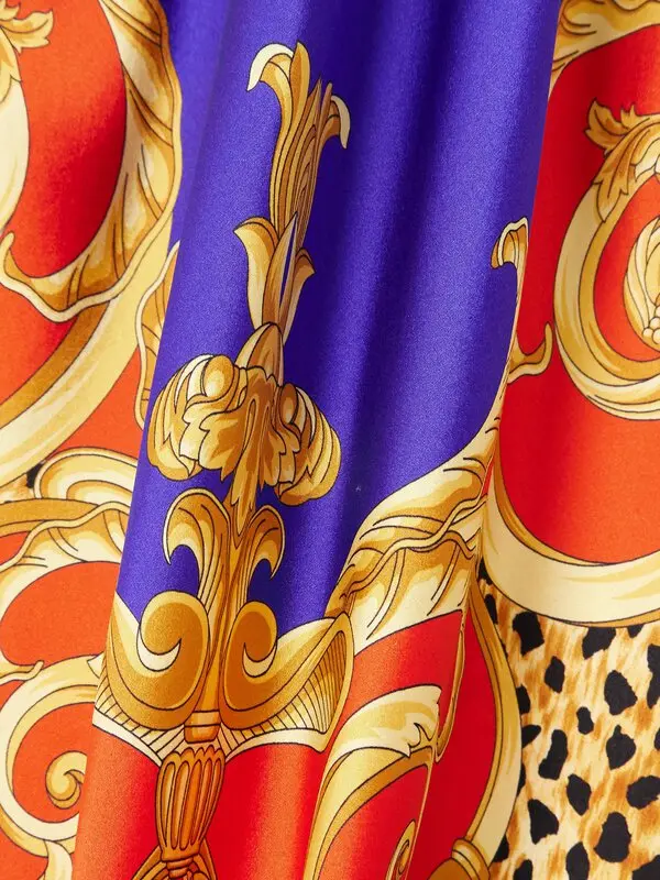 Versace Tie-detailed Printed Silk Blouse - Multi