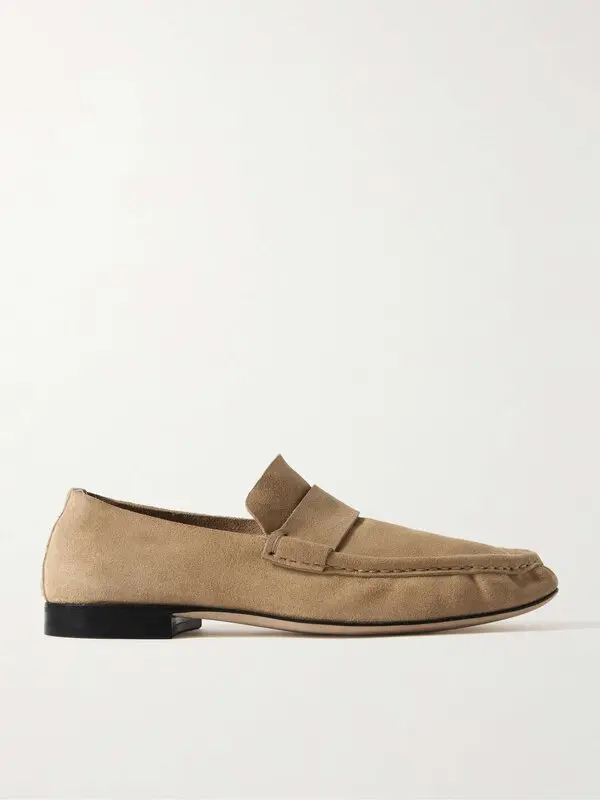 THE ROW Suede Loafers - Beige