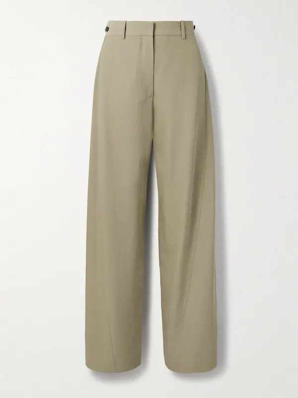 THE ROW Elowyn Wool-gabardine Straight-leg Pants