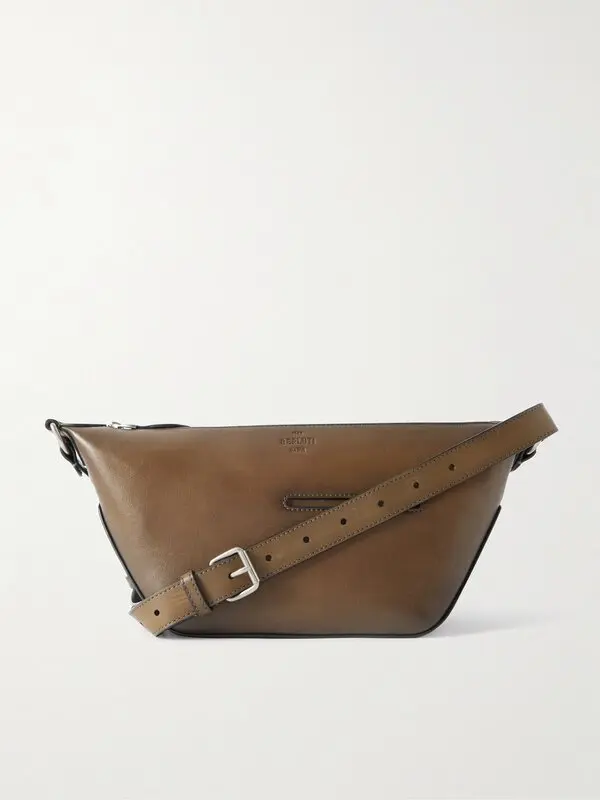 Berluti Toujours Soft Xs Venezia Leather Messenger Bag - Brown