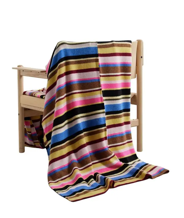 THE ELDER STATESMAN Striped Cashmere Blanket