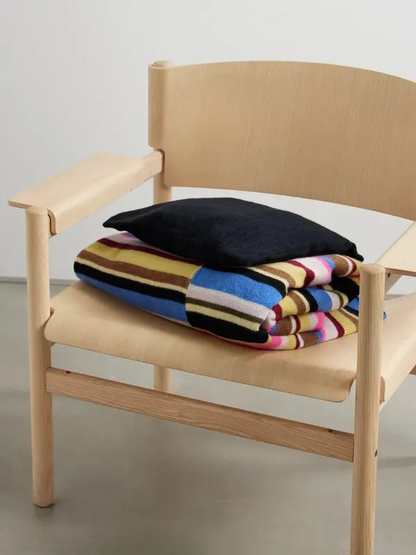 THE ELDER STATESMAN Striped Cashmere Blanket