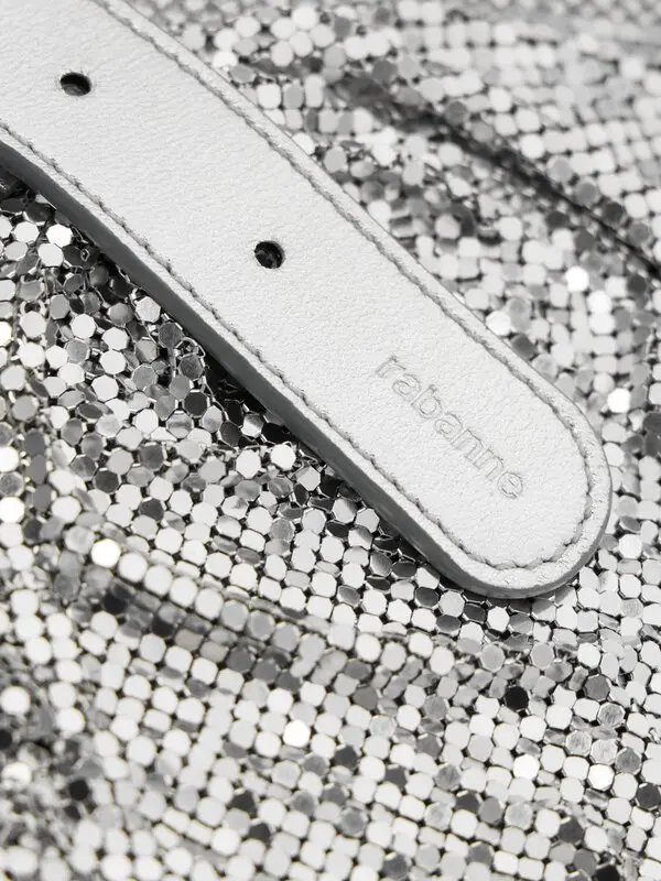Rabanne Leather-trimmed Fringed Chainmail Belt