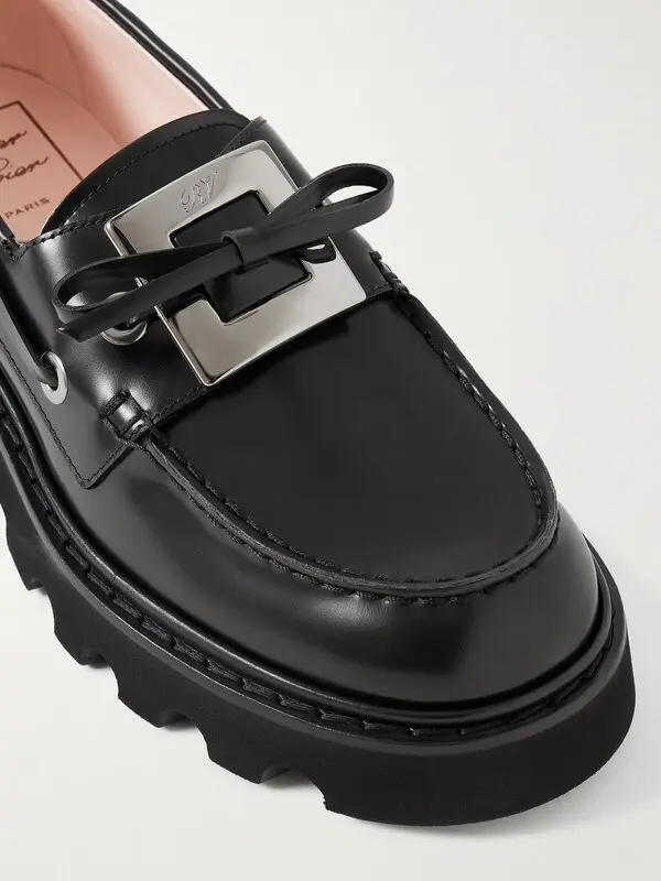 ROGER VIVIER Viv Rangers Buckled Leather Loafers