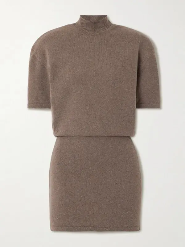 Jacquemus Castagna Wool-Blend Mini Dress - Brown - 30% Off | Editorialist
