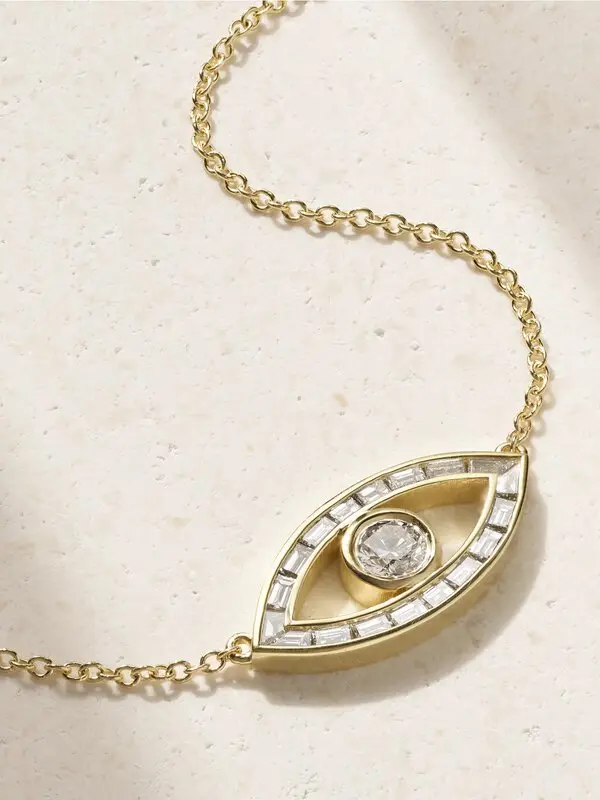 JENNIFER MEYER Evil Eye 18-karat Diamond Necklace - Gold