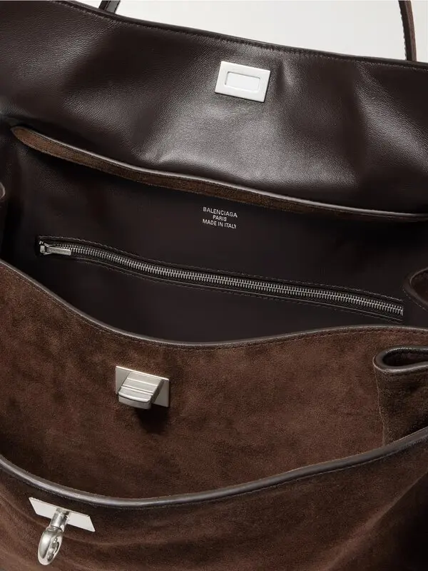 Balenciaga Rodeo Medium Suede Shoulder Bag - Brown