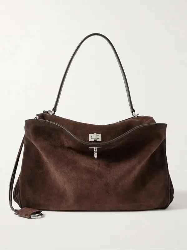 Balenciaga Rodeo Medium Suede Shoulder Bag