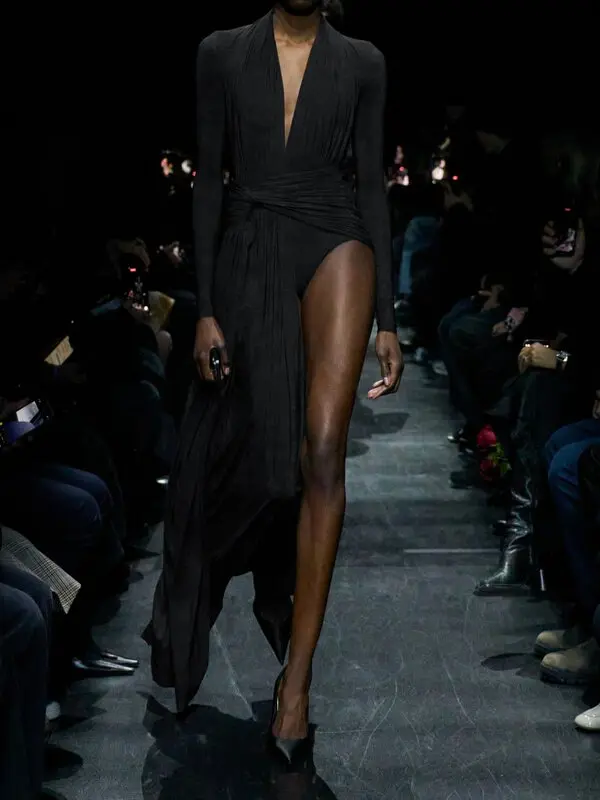 Balenciaga Draped Ruched Stretch-jersey Maxi Dress