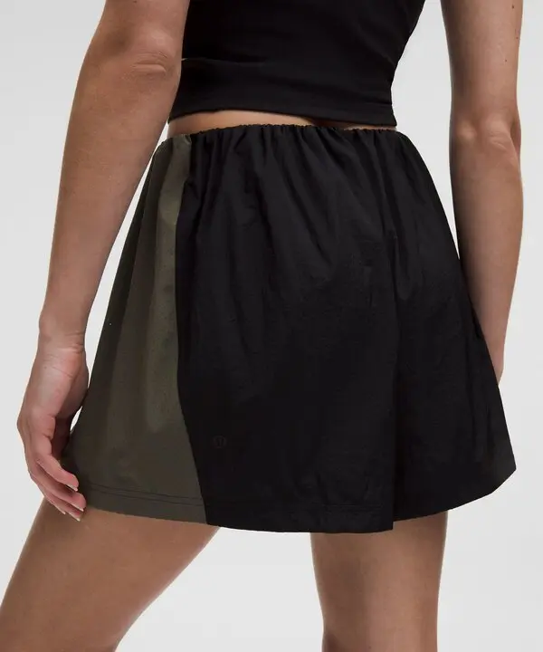 Lululemon Nylon High-rise Short 5 - Black/army Green