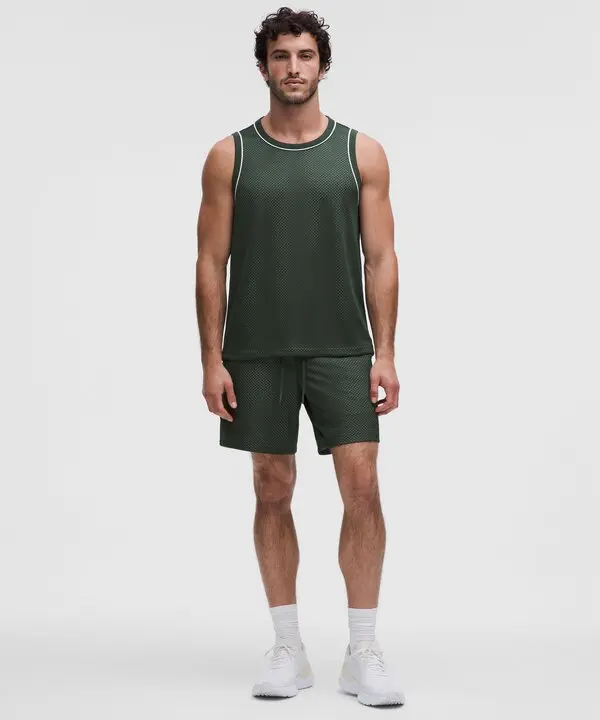 Lululemon Double-layered Mesh Linerless 7' Shorts - Rainforest Green/vapor