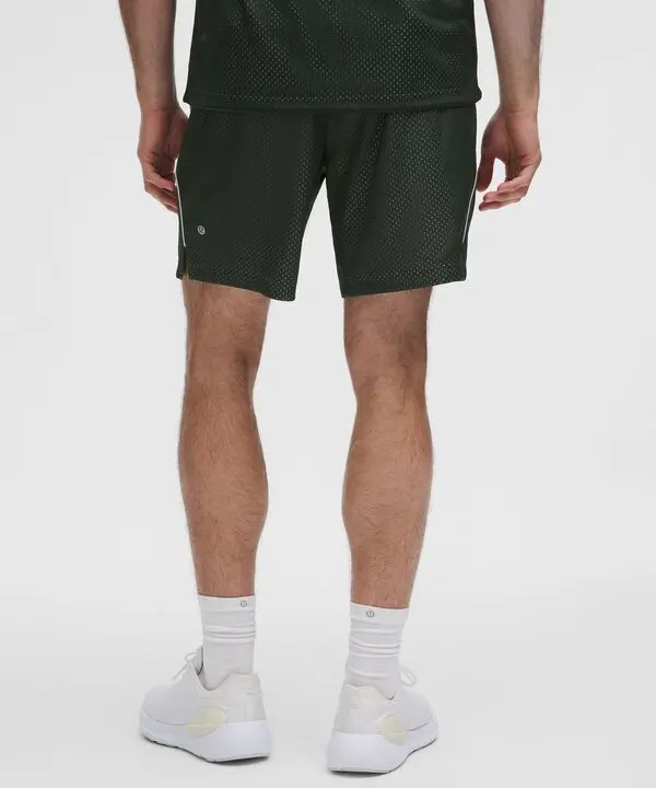 Lululemon Double-layered Mesh Linerless 7' Shorts - Rainforest Green/vapor