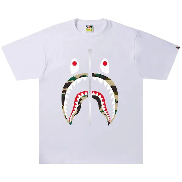 A BATHING APE 1st Camo Shark Tee - White