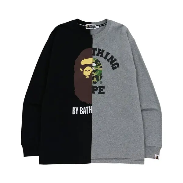 A BATHING APE College & Bathing Relaxed Fit Ape Long-sleeve Tee
