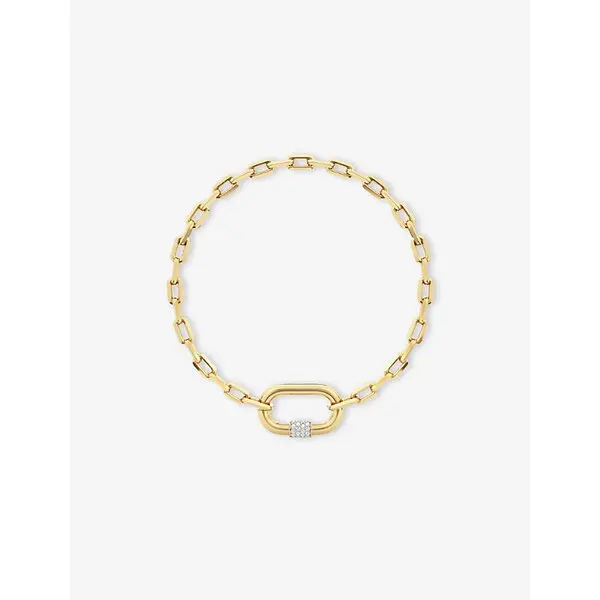 PHORIA Screw 18ct Yellow Vermeil And White Topaz Chain Bracelet - Gold