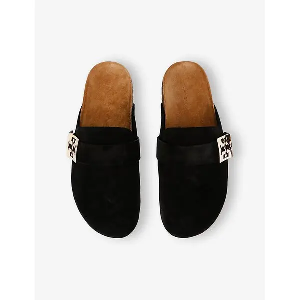 Tory Burch Mellow Suede Mules - Blk/other