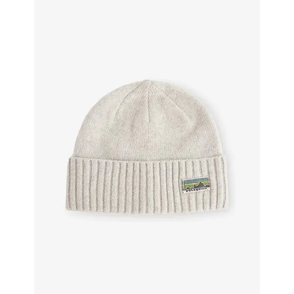Patagonia Logo-patch Wool-blend Beanie - Crisp Grey