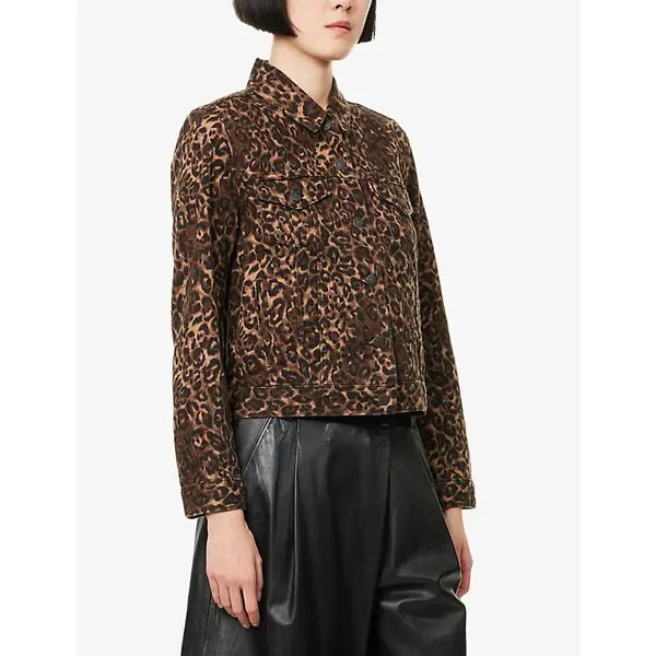 Levi'S Leopard-Print Denim Trucker Jacket - Khaki | Editorialist