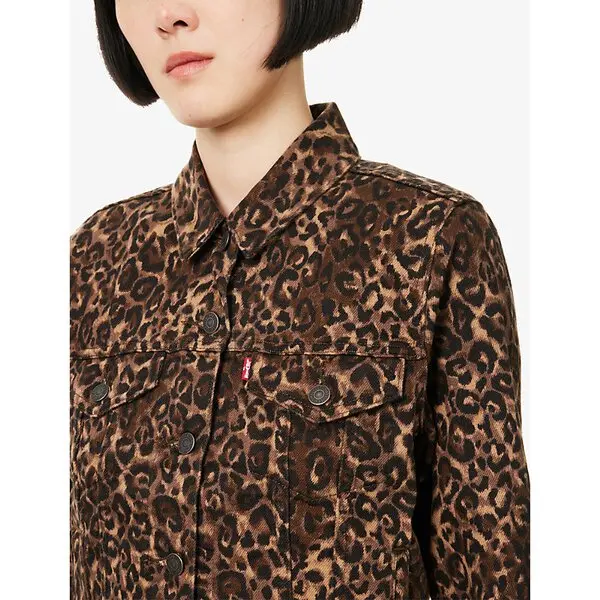 Levi'S Leopard-Print Denim Trucker Jacket - Khaki | Editorialist