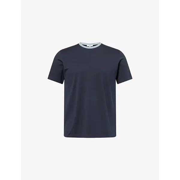 ARNE Contrast Slim-fit Cotton-jersey T-shirt - Navy