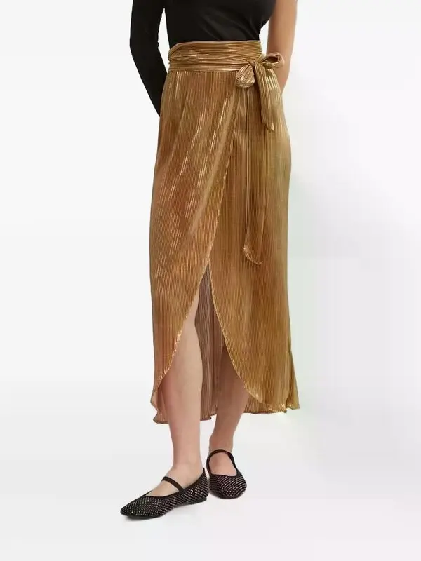 NEVER FULLY DRESSED Pleated Wrap Midi Skirt