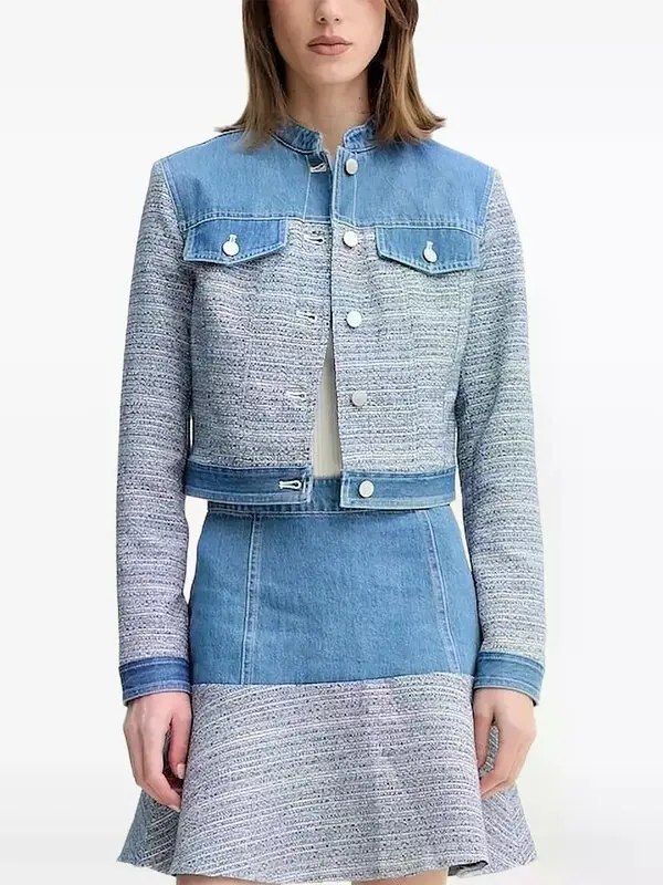 Guess Denim-panel Tweed Jacket
