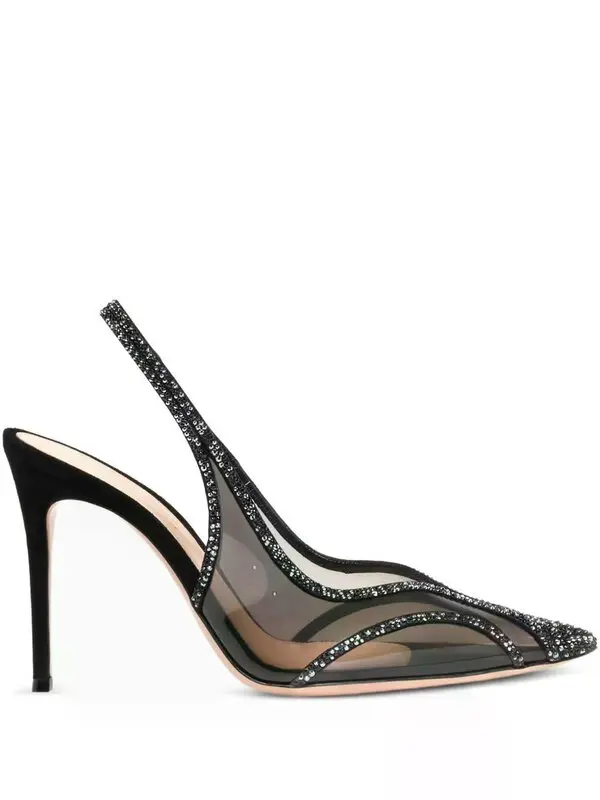 GIANVITO ROSSI 70mm Brenda Embellished Heeled Pumps - Blue
