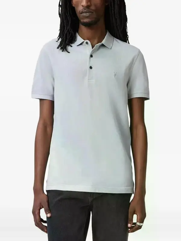 ALLSAINTS Embroidered-logo Polo Shirt - Blue