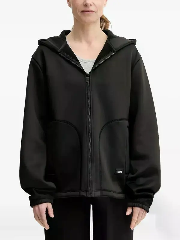 Rains Zip-up Hoodie With Elastic Cuffs