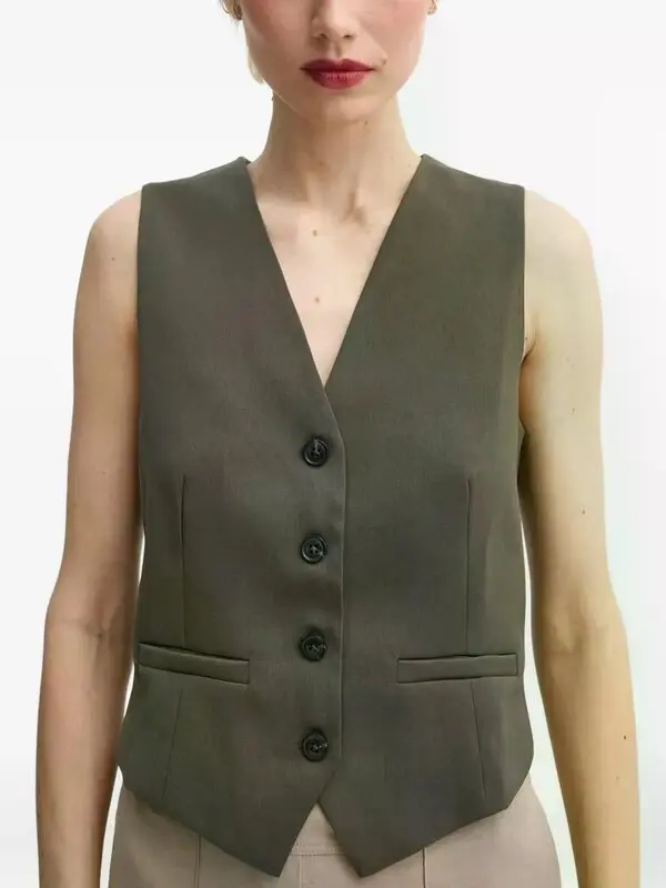 SAMSOE SAMSOE Saramona Button-fastening Vest - Green