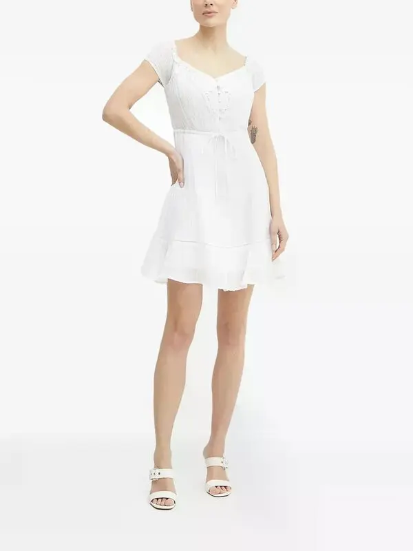 Guess Lace-insert Tiered Mini Dress