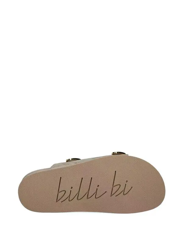 BILLI BI Double-buckle Suede Sandals - Neutrals