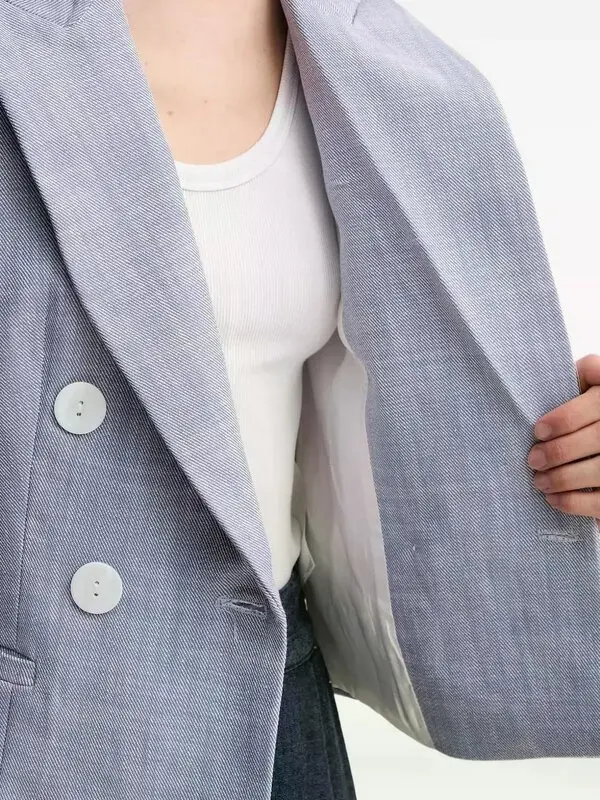 PEDRO DEL HIERRO Double-breasted Linen Blazer