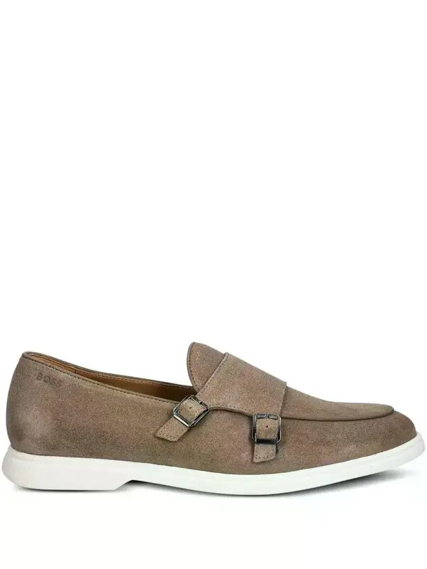 BOSS Double-buckle Suede Loafers