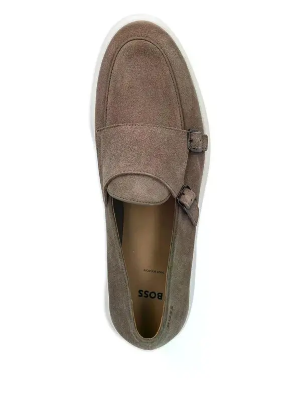 BOSS Double-buckle Suede Loafers