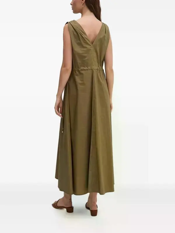 SANDRO FERRONE V-neck Drawstring Maxi Dress