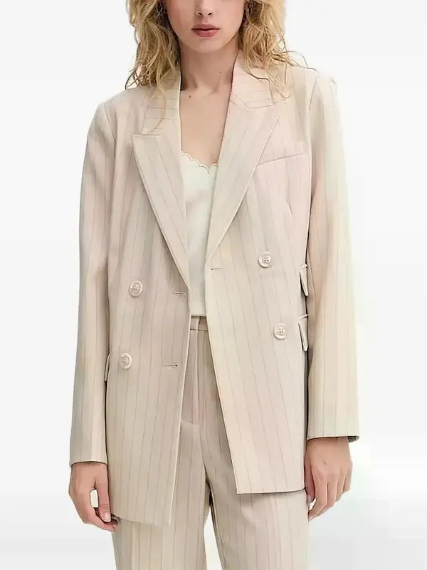BRUUNS BAZAAR Pinstriped Double-breasted Blazer