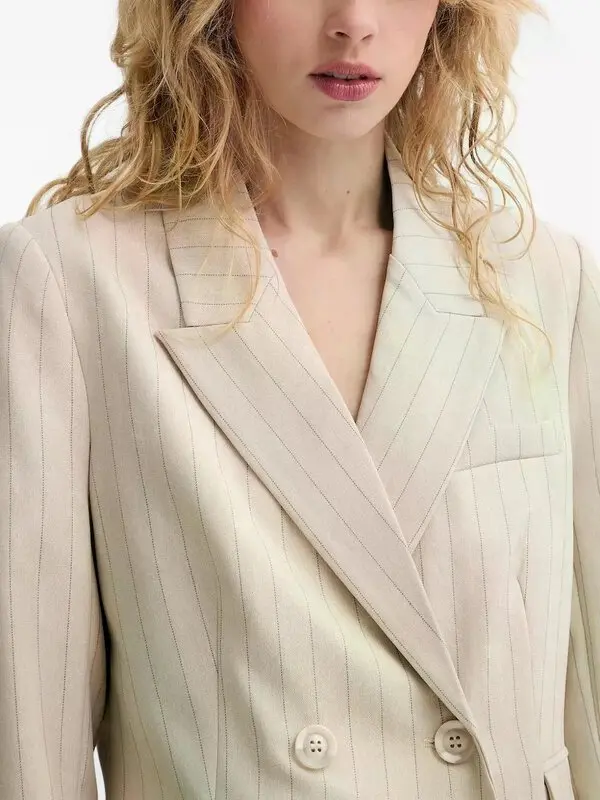 BRUUNS BAZAAR Pinstriped Double-breasted Blazer