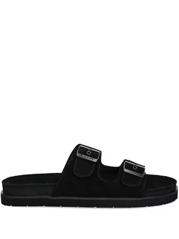 Gant Double-buckle Suede Sandals - Black