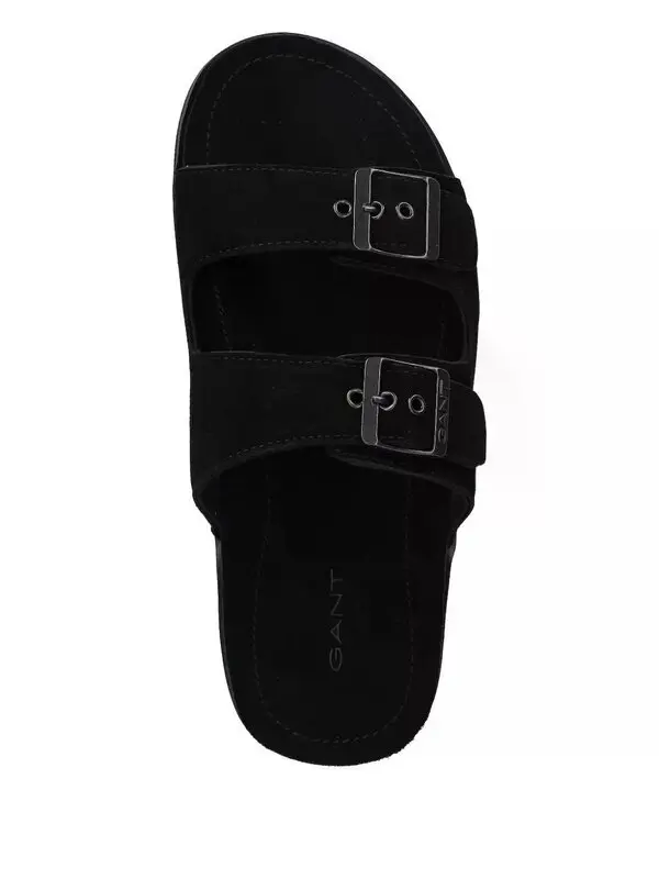 Gant Double-buckle Suede Sandals - Black