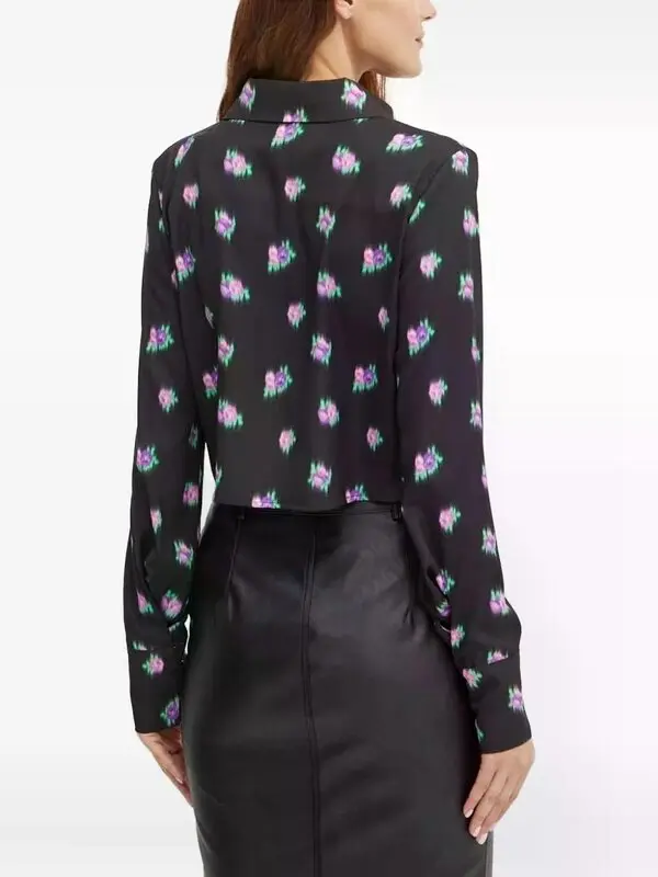 SILVIAN HEACH Floral-print Cropped Shirt