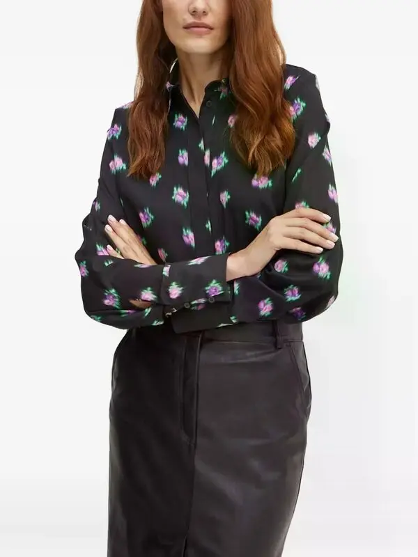 SILVIAN HEACH Floral-print Cropped Shirt