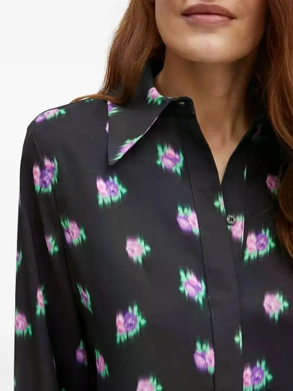 SILVIAN HEACH Floral-print Cropped Shirt