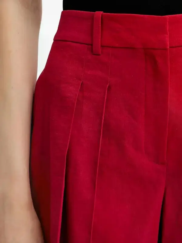 Theory Pleated Front Shorts - Red