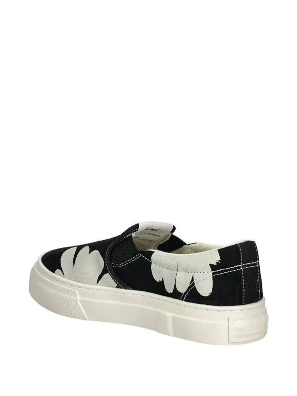 S.W.C STEPNEY WORKERS CLUB Flower-print Slip-on Sneakers - Black