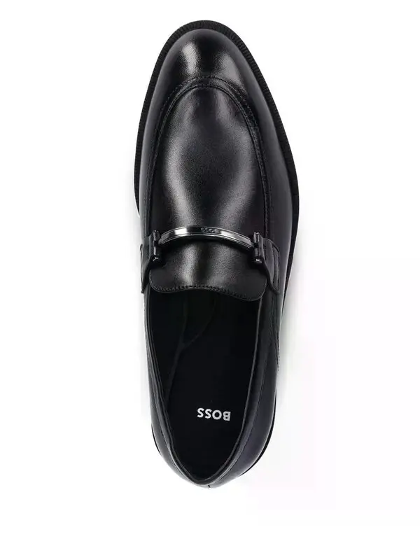 BOSS Metal-bar Leather Loafers